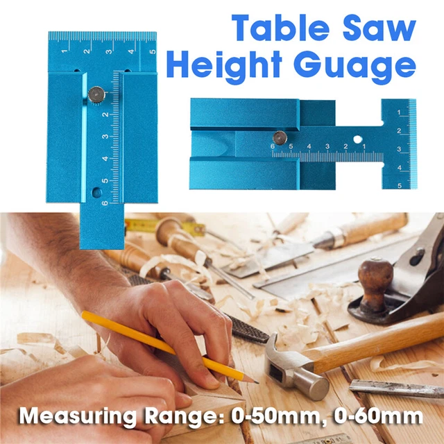 WOODWORKING TOOL TABLE Saw Height Gauge Adjustable Ruler Trimming ...