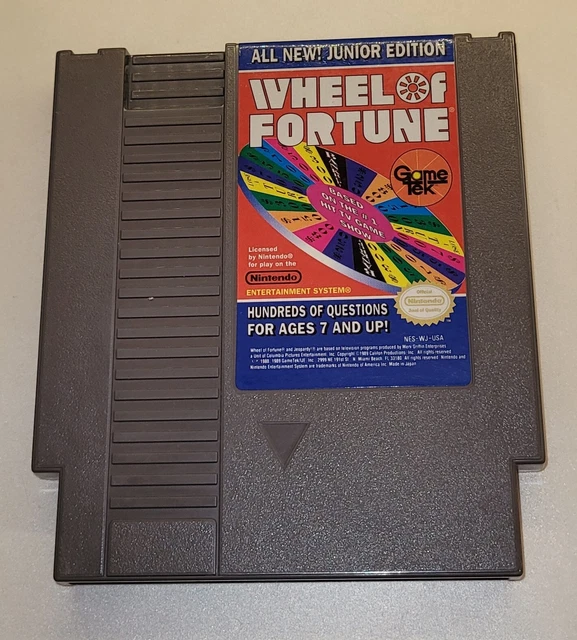 WHEEL OF FORTUNE Junior Edition Nintendo Entertainment System NES, 1989 ...