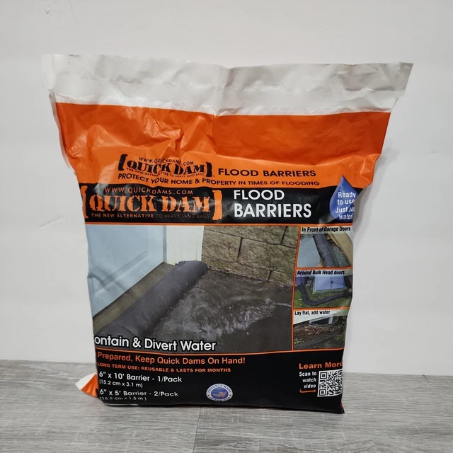 QUICK DAM FLOOD Barrier Fabric Black 6-In. x 10-Ft New 1 pack £28.58 ...