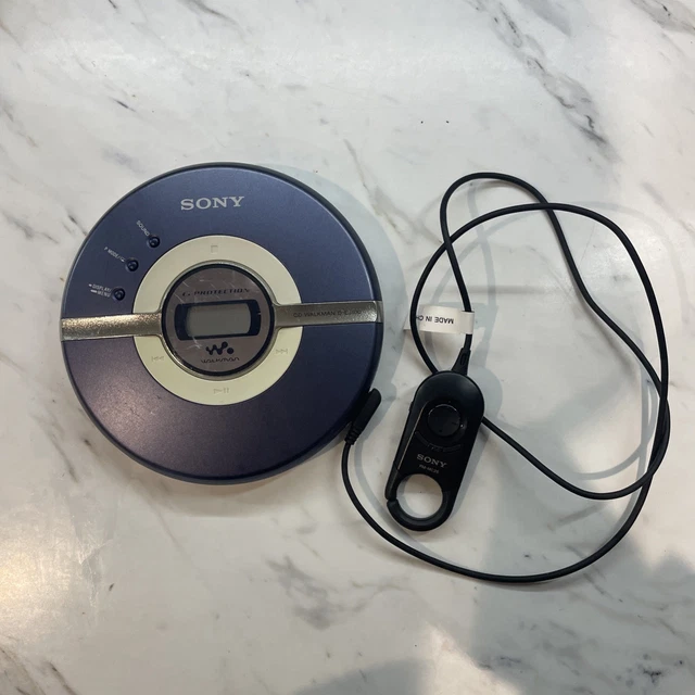 SONY WALKMAN PORTABLE CD Player D-EJ100 Discman Blue Tested With Remote ...