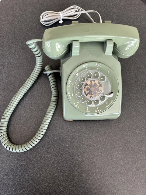 VINTAGE WESTERN ELECTRIC CD500 Bell Systems Avocado Green Rotary Desk Phone £85.50 - PicClick UK