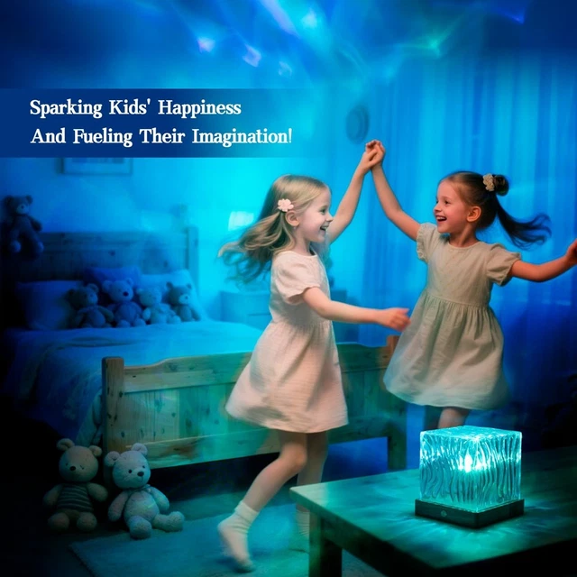 17 COLORS DYNAMIC Rotating Water Ripple Projector Night Light Crystal ...