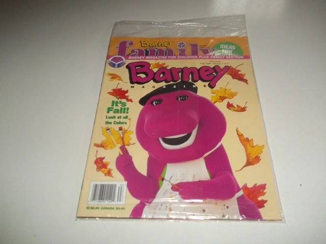 BARNEY MAGAZINE FALL 1996 Nice Unread, Still Sealed!! Purple Dinosaur ...