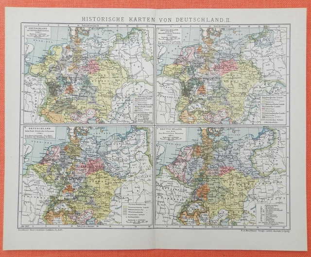CARTE STORICHE DELLA GERMANIA II. Mappa 1892 Confederazione tedesca ...