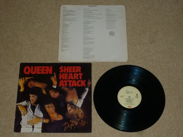 QUEEN SHEER HEART ATTACK VINYL ALBUM RECORD LP 33rpm 1974 +INNER PLAYS ...