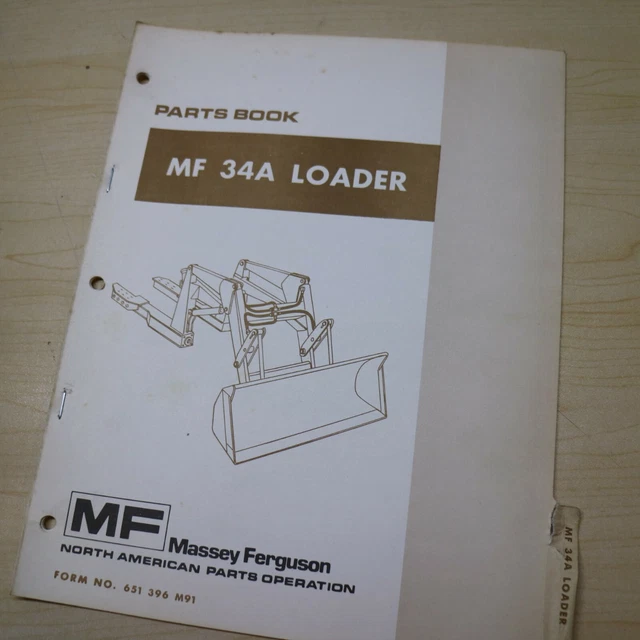 MASSEY FERGUSON MF 34A Industrial Tractor Front Loader Parts Manual ...