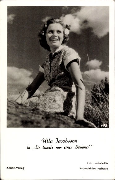 CARTOLINA ATTRICE ULLA Jacobson, ritratto, in lei ha ballato solo uno ...