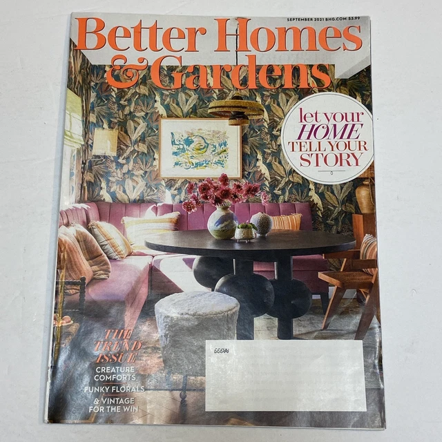 BETTER HOMES GARDENS Magazine Sep 2021 Tell Your Story Trends Issue Funky Floral £7.94 - PicClick UK
