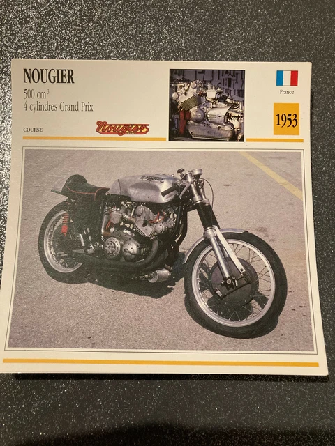 CARTE FICHE MOTO collection ATLAS NOUGIER 500 CM3 4 CYLINDRES GRAND ...
