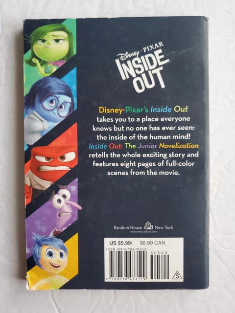 DISNEY PIXAR INSIDE Out the Junior Novelization Book 2015 Suzanne ...