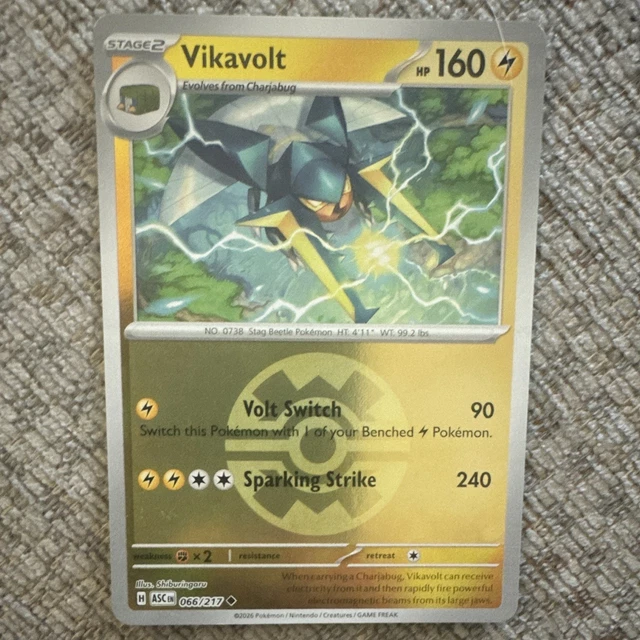 POKÉMON TCG VIKAVOLT 066/217 Me: Ascended Heroes Reverse Holo Eng Stage ...