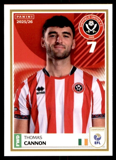 PANINI EFL 2025-2026 Thomas Cannon Sheffield United No. 345 £2.75 ...