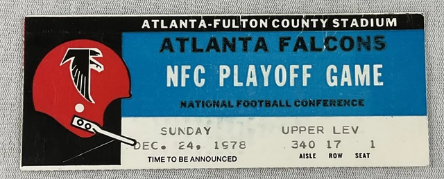 NFL 1978 12/24 NFC Playoff Game Ticket Stub Atlanta at Philadelphia ...