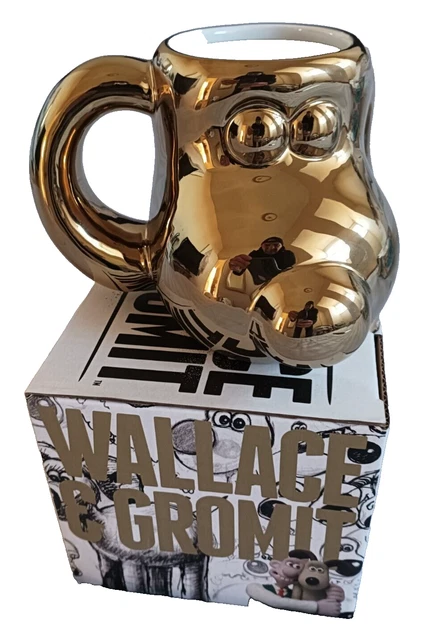 WALLACE AND GROMIT Limited Edition Shaped Gromit Mug, Gold Colour, New ...
