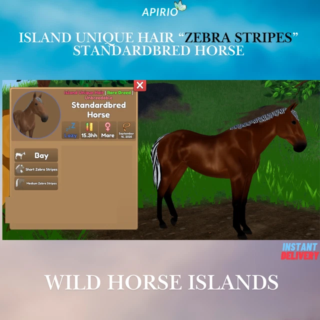 WILD HORSE ISLANDS 🦓IUH Zebra Stripes Bay Standardbred Horse🦓 $55.77 ...