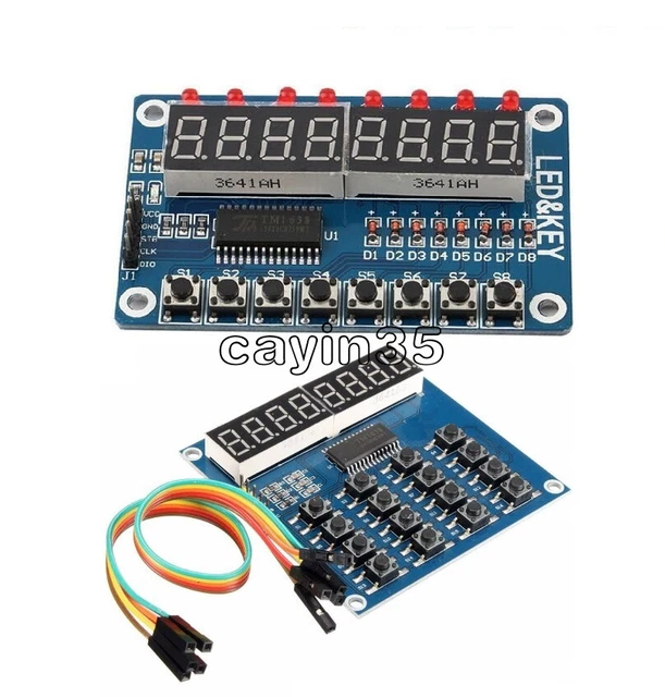 8/16 KEYS 8-BIT Digital LED Tube TM1638 Display Module For AVR Arduino ...