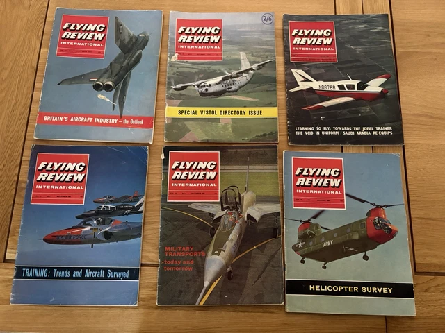 FLYING REVIEW INTERNATIONAL - Bundle of 6 Magazines from 1963, 64, 66 ...