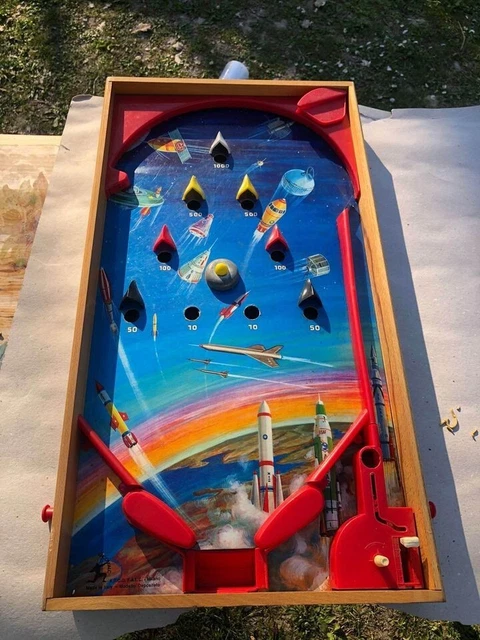 FLIPPER ANNI 60/70 Arco Falc Giocattolo D'epoca tema spaziale legno ...