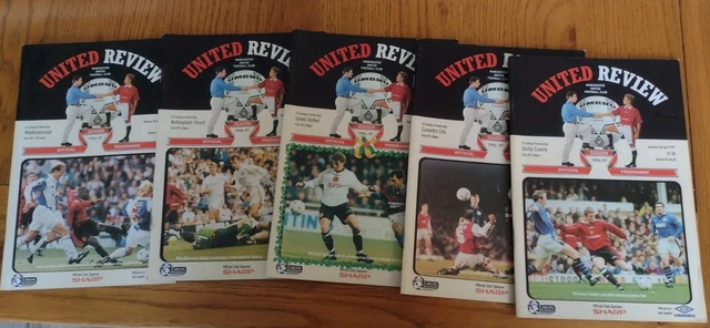 5 MANCHESTER UNITED Home Football Programmes 1996/1997 Utd Man £2.24 ...
