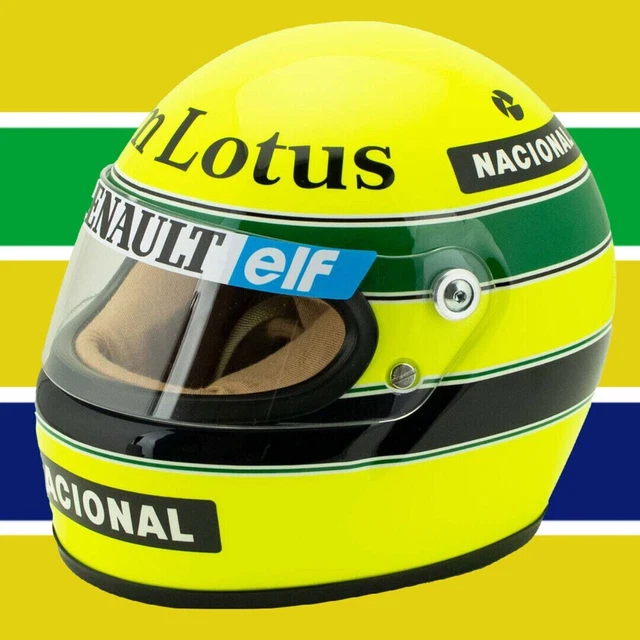AYRTON SENNA 1985 1/2 Scale Official Ayrton Senna Replica Model Helmet ...
