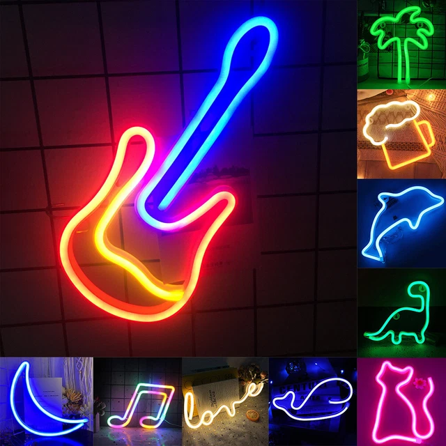 COLORFUL LED NEON Sign Light Wall Hanging Night Lamp For Bar Home Party ...