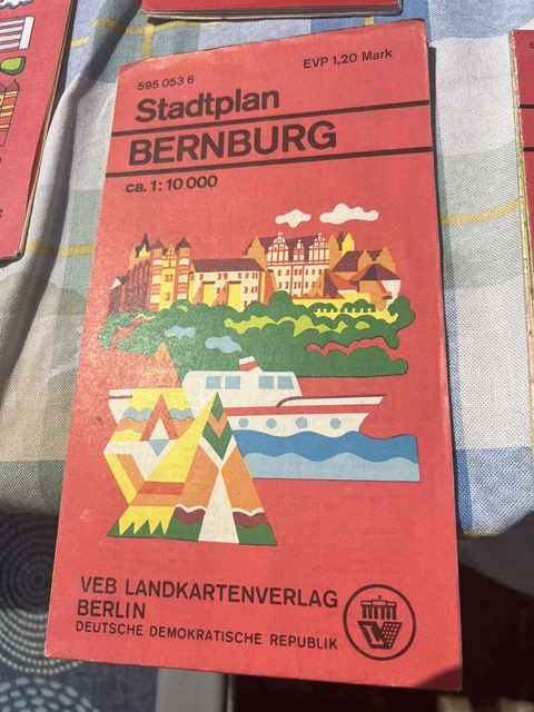 DDR STADTPLAN CITY Map BERNBURG VEB Landkartenverlag 2. Auflage 1975 ...