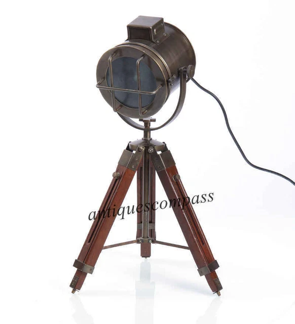 ANTIQUE FINISH MINI Small Desk Table Lamp Searchlight Vintage Spot ...