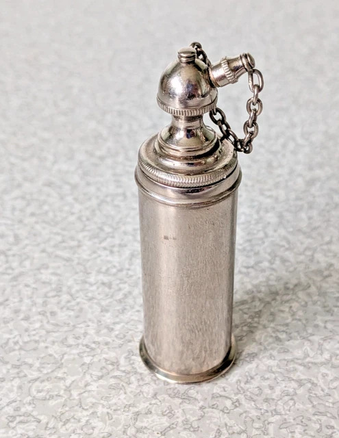 ANTIQUE VINTAGE SILVER plated white metal -Perfume Scent Bottle ...