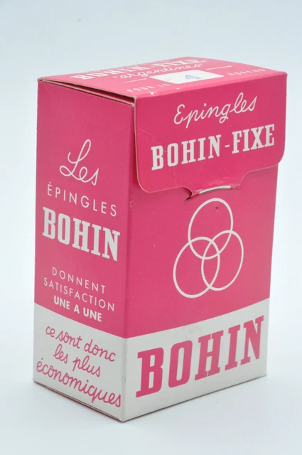 ANCIENNE BOITE D'ÉPINGLES métalliques BOHIN-FIXE n°4 pleine collection ...