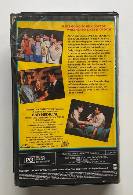 BAD MEDICINE [VHS] CBS Fox Video 1985 Ex-Rental Tape Steve Guttenberg ...