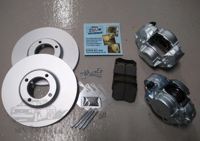 FORD ESCORT MK2 Capri M16 Front Calipers Pad Kit Brake Disc Cortina Mk5 ...