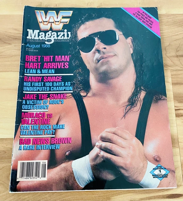 BRET HART WWF Magazine August 1988 Hulk Hogan Macho Man WWE Wrestling £ ...