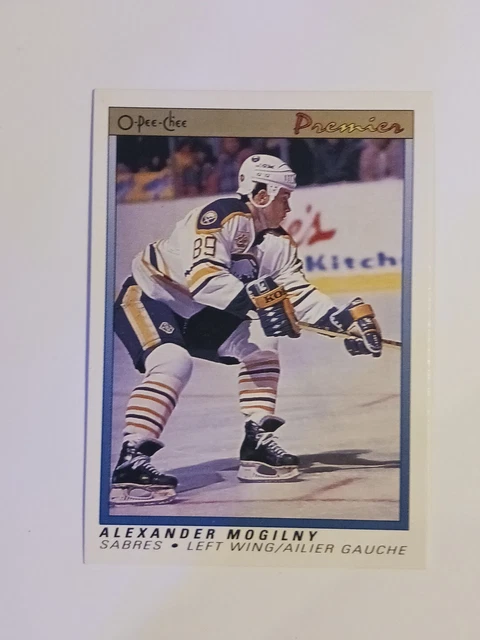 1990-91 O-PEE-CHEE PREMIER ROOKIE CARD #75 Alexander Mogilny Buffalo ...