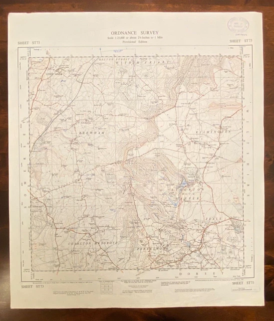 OS MAP SHEET ST73 DORSET SOMERSET WILTSHIRE Provisional Ed. 1958 M270 ...
