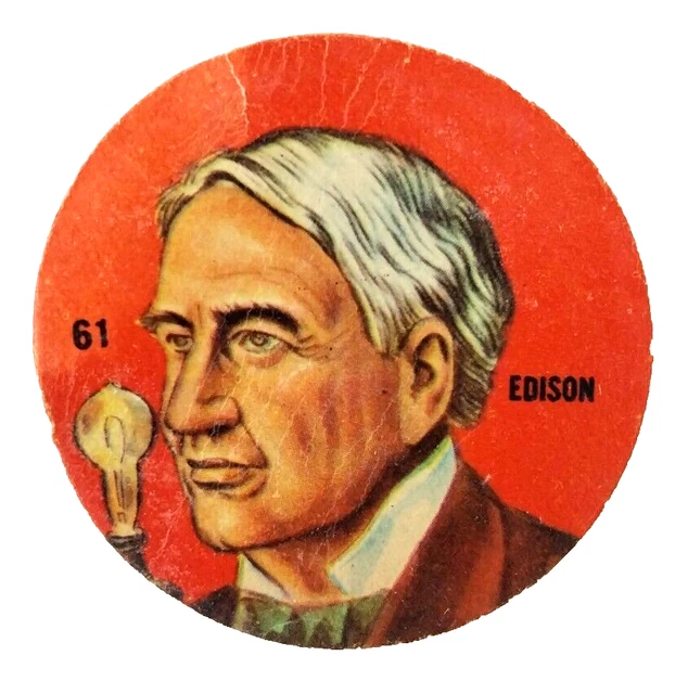 1966 THOMAS EDISON Card American Inventor Vintage Crack Argentina Rare ...