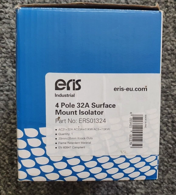 ERIS 32A 4 Pole Surface Mount Isolators IP65 ERS01324 £11.89 - PicClick UK