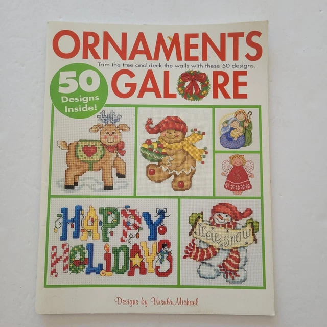 ORNAMENTS GALORE 50 Christmas cross stitch Leisure Arts - 2006 Ursula ...