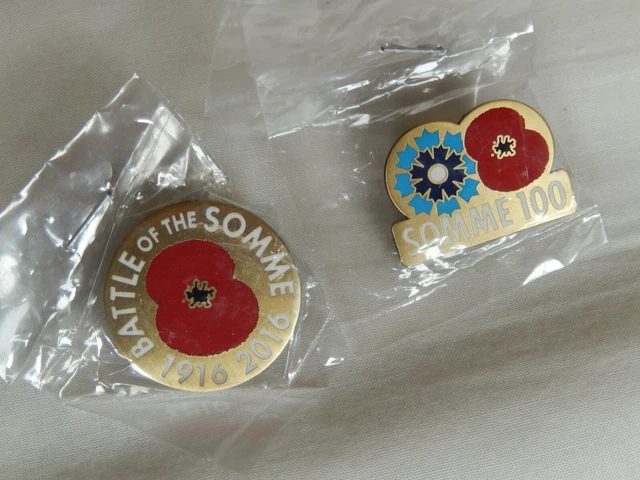 WW1 POPPY BADGE Set Commemorating Battle of the Somme 100 Years BNIP £9 ...