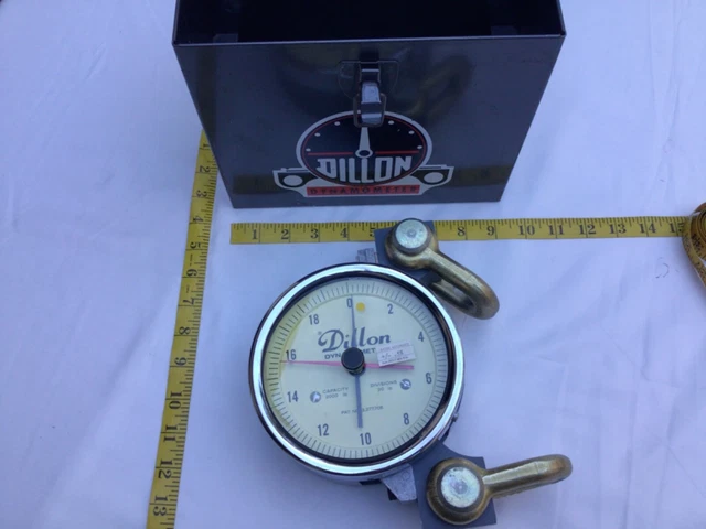 VINTAGE DILLON DYNAMOMETER + Original Metal Case 2000 LB Capacity 20 LB ...