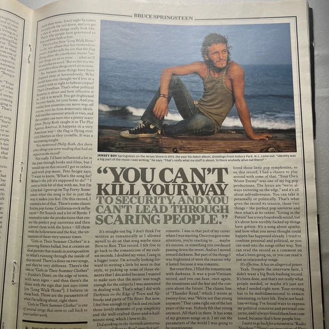 BRUCE SPRINGSTEEN ROLLING Stone Magazine Cover Issue 1038 November 1st ...