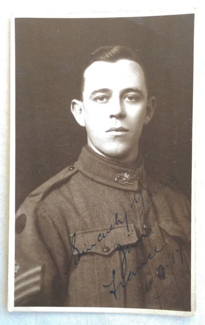 AUSTRALIAN WW1 PHOTO/POSTCARD of a Digger. Staff Sergeant. France 1917 ...