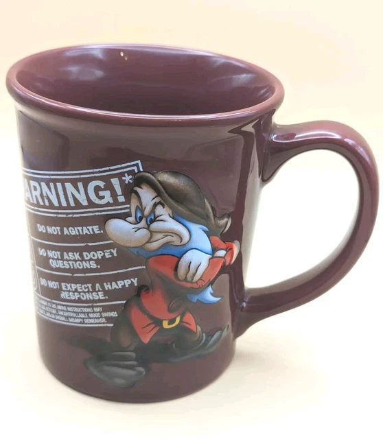 DISNEY GRUMPY LARGE 3D Mug | Warning! Seven Dwarfs Snow White Dark Red ...