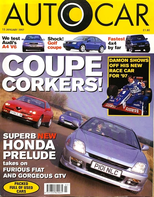 AUTOCAR MAGAZINE 15-JAN-97 - Alfa GTV, Fiat Coupe 20v Turbo, Honda ...
