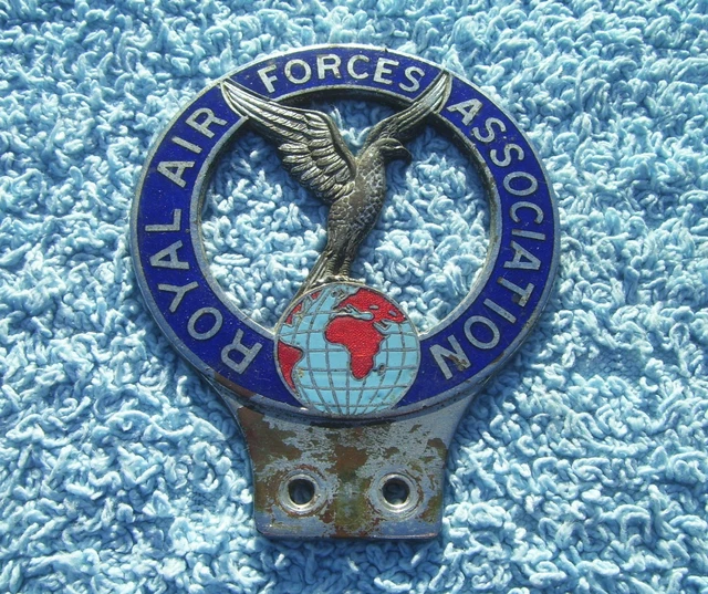 VINTAGE 1960S ROYAL AIR FORCES ASSOCIATION CAR BADGE~PILOT/RAF EAGLE ...