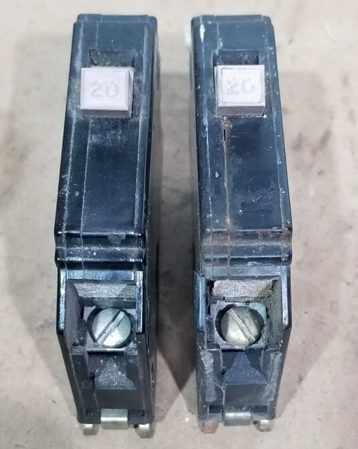 2X CUTLER-HAMMER CLASS CTL Type CH3 Single Pole Circuit Breaker 20A $8. ...