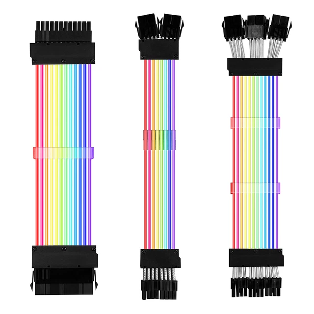 GPU KABEL MOTHERBOARD Verlängerungs RGB Kabel PSU PC ...