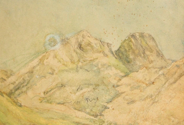 TABLEAU AQUARELLE PAYSAGE de montagne signé EUR 101,95 - PicClick FR