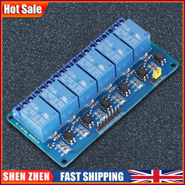 RELAY MODULE LED Indicator Relay Interface Board with Optocoupler (6 ...