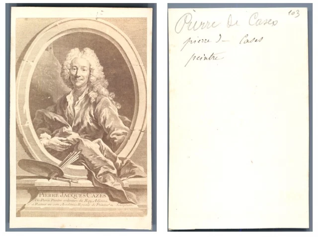 PIERRE DE CAZES, peintre vintage carte de visite, CDV Pierre-Jacques ...