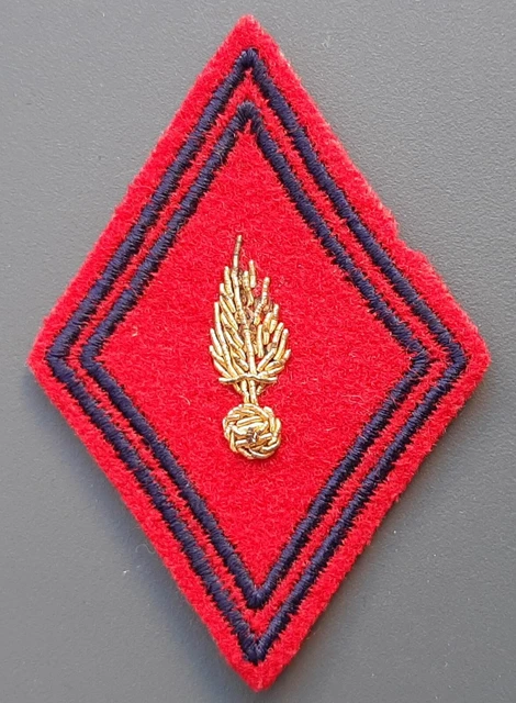 LOSANGE MLE 1945 Officier Artillerie Brodé or Patch ancien tissu ...